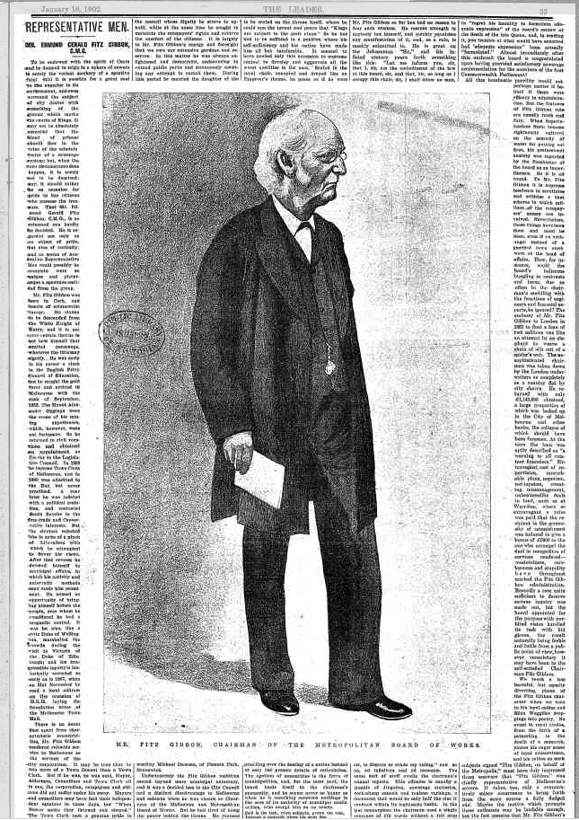 Final 7 ‘Representative Men’ from the Leader Newspaper 1902 – Bert Levy